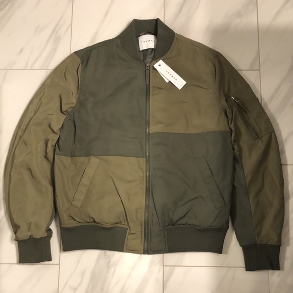 Topman | Jackets & Coats | Mens Topman Twotone Colorblock Ma Bomber ...